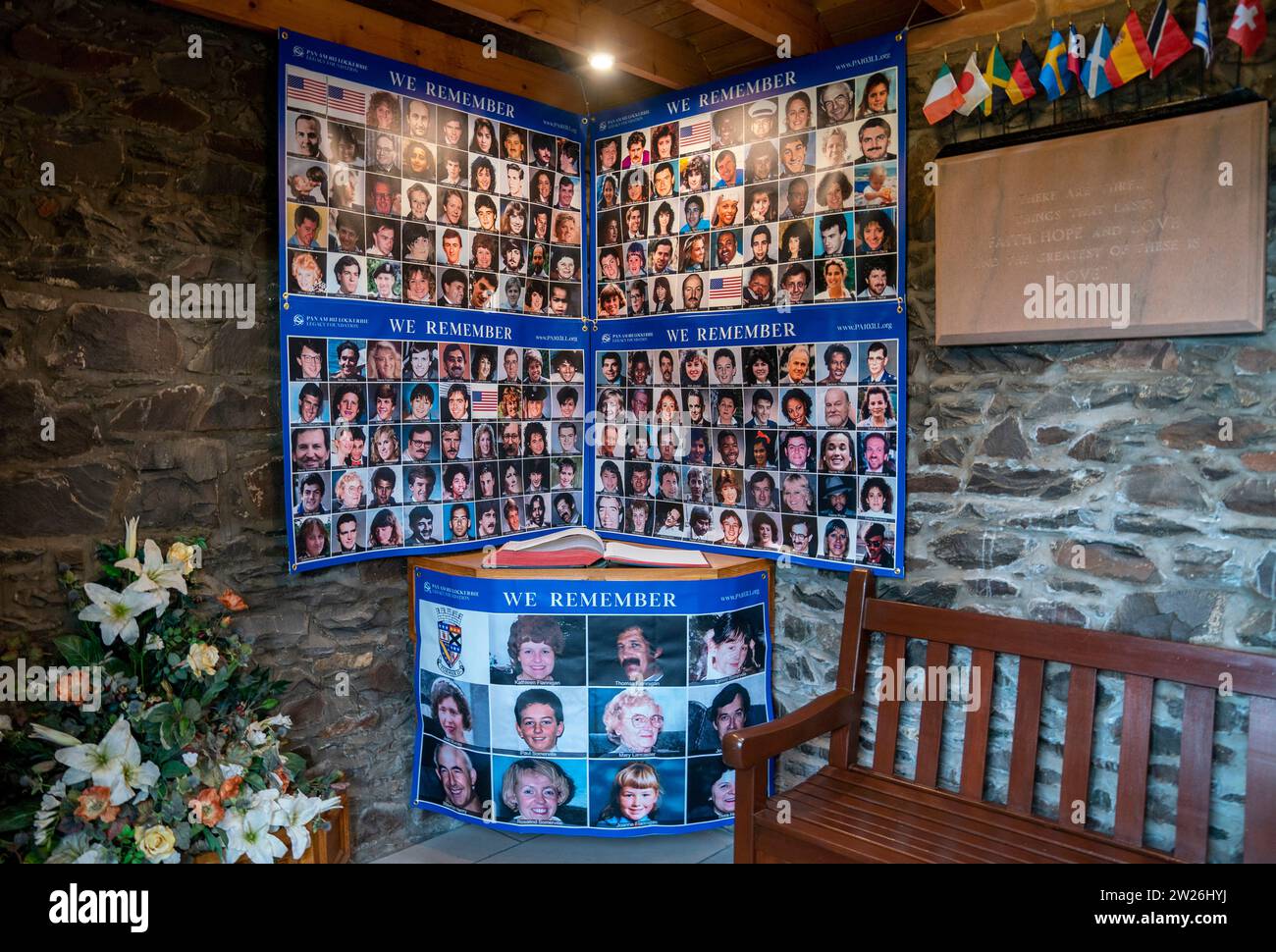 Portraits of some of the victims in the Remembrance Room in the grounds ...