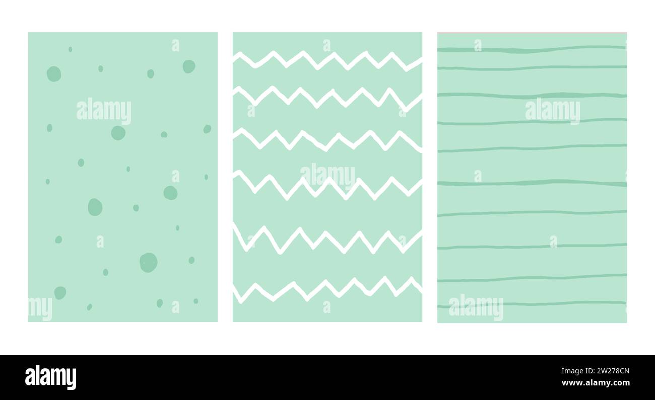 Simple Geometric Hand Drawn Irregular Patterns. green Doodle Checkered ...