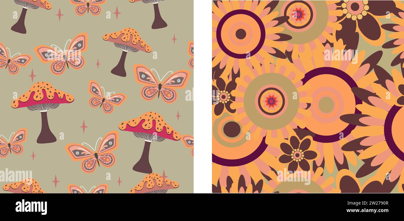 Boho and hippie design,featuring vibrant retro elements and trippy ...