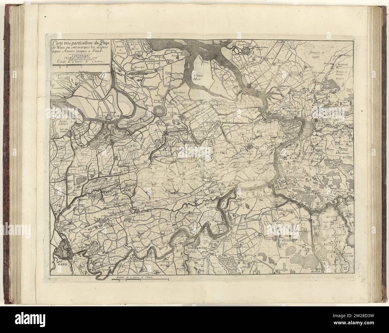 Map of the Waasland, 1706, 1706 Map of the Waasland on which the lines ...