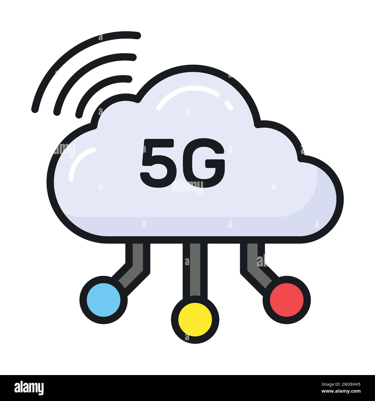 Grab this beautifully designed vector of 5G network in trendy style ...