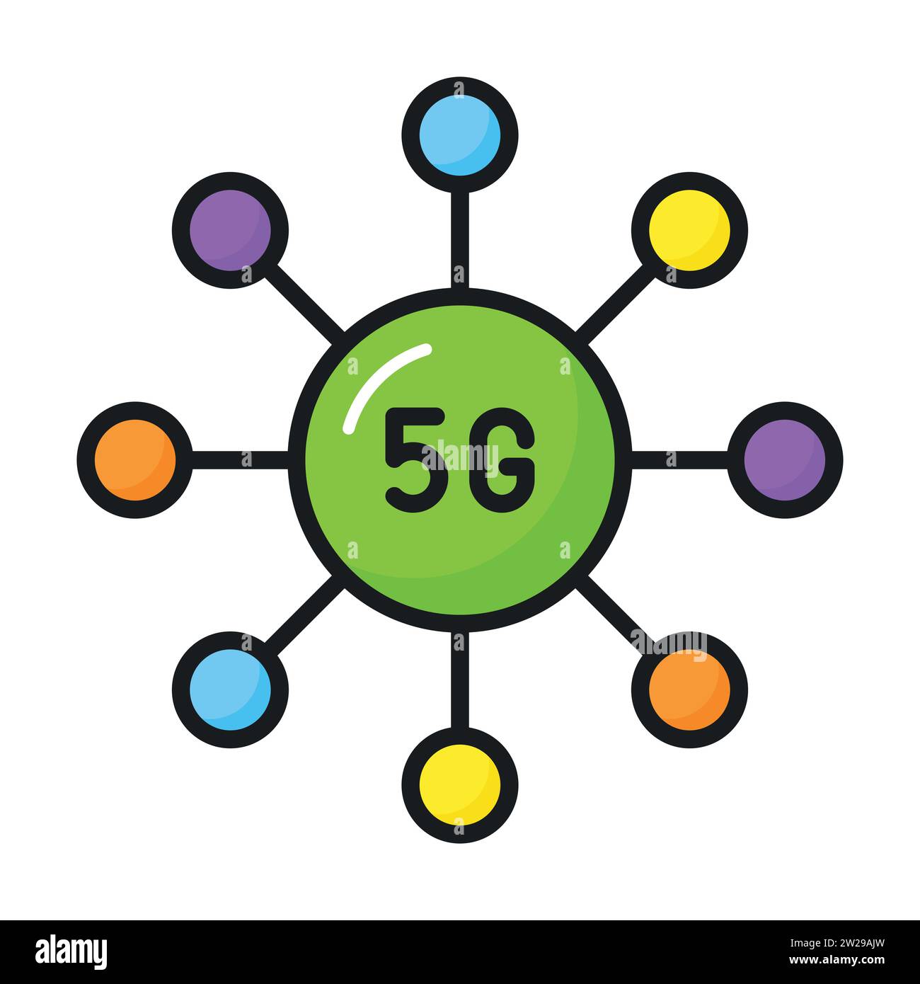 Grab this creatively designed 5G network connection icon in trendy ...