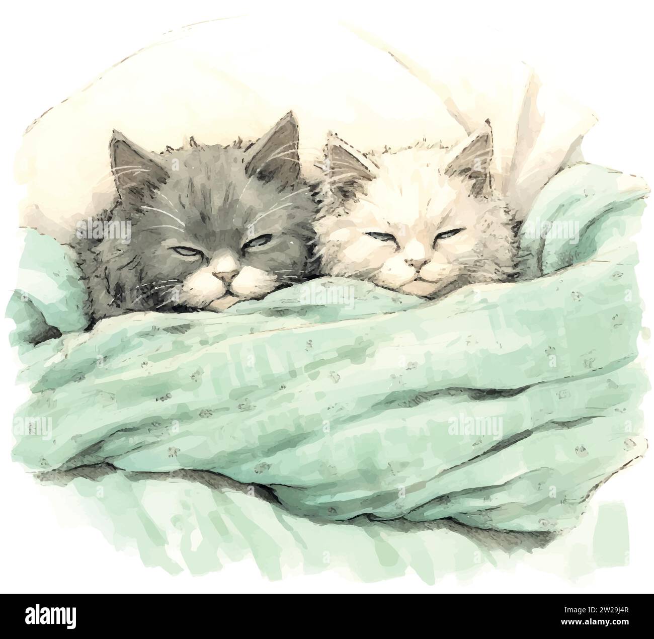 Tired looking tabby white Stock Vector Images - Alamy