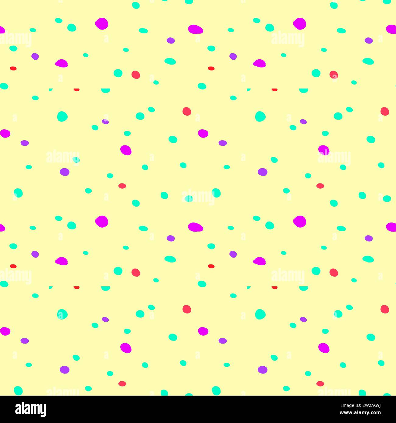 Polka dot doodle pattern with different hand drawn rounded spots ...