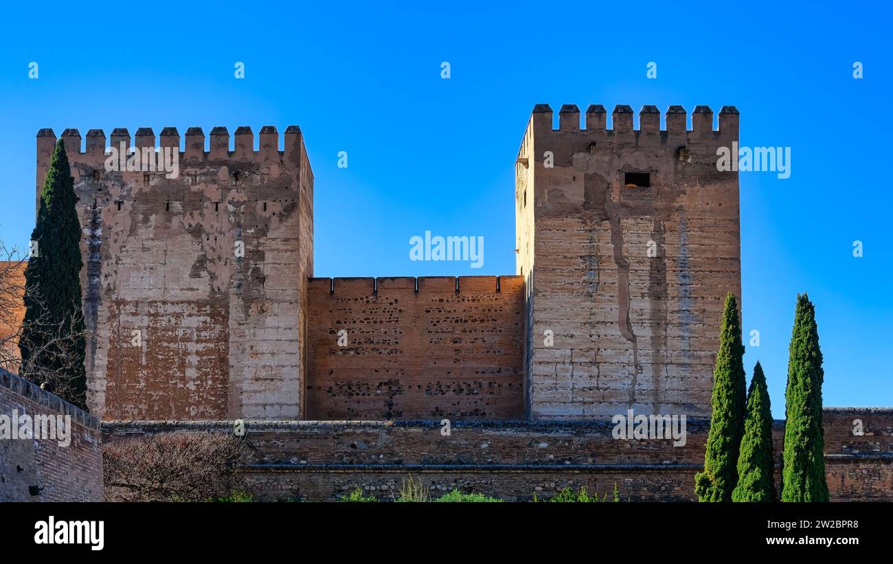 Architecture Alhambra Palace and Fortress Complex, Granada, Spain Stock ...