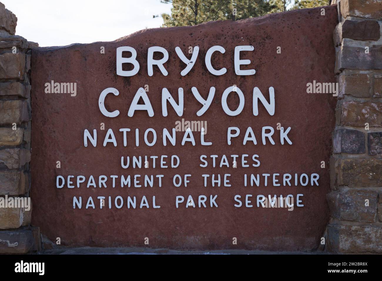 Bryce Canyon National Park Sign in Utah, United States. Image shot on ...