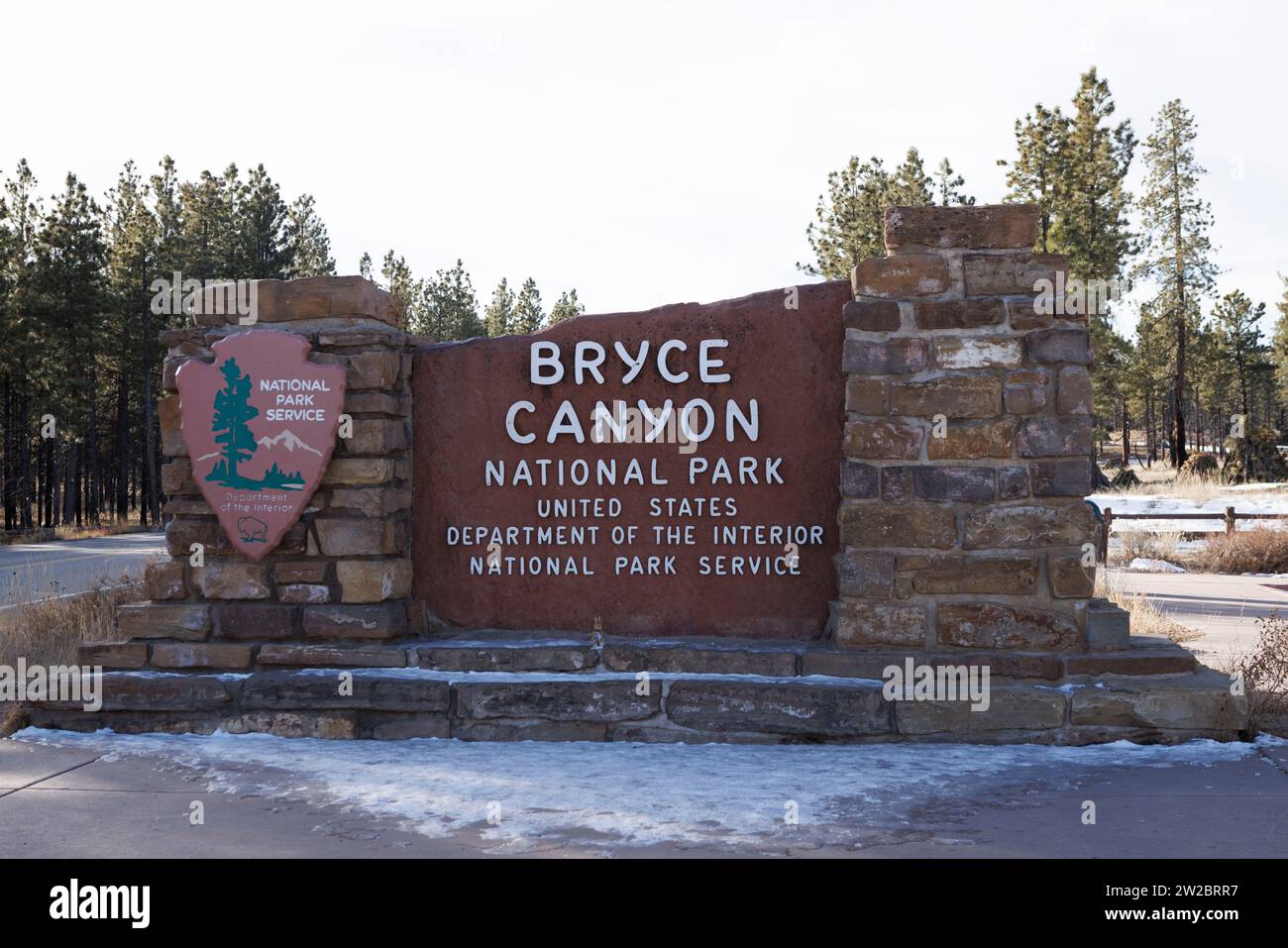 Bryce Canyon National Park Sign in Utah, United States. Image shot on ...