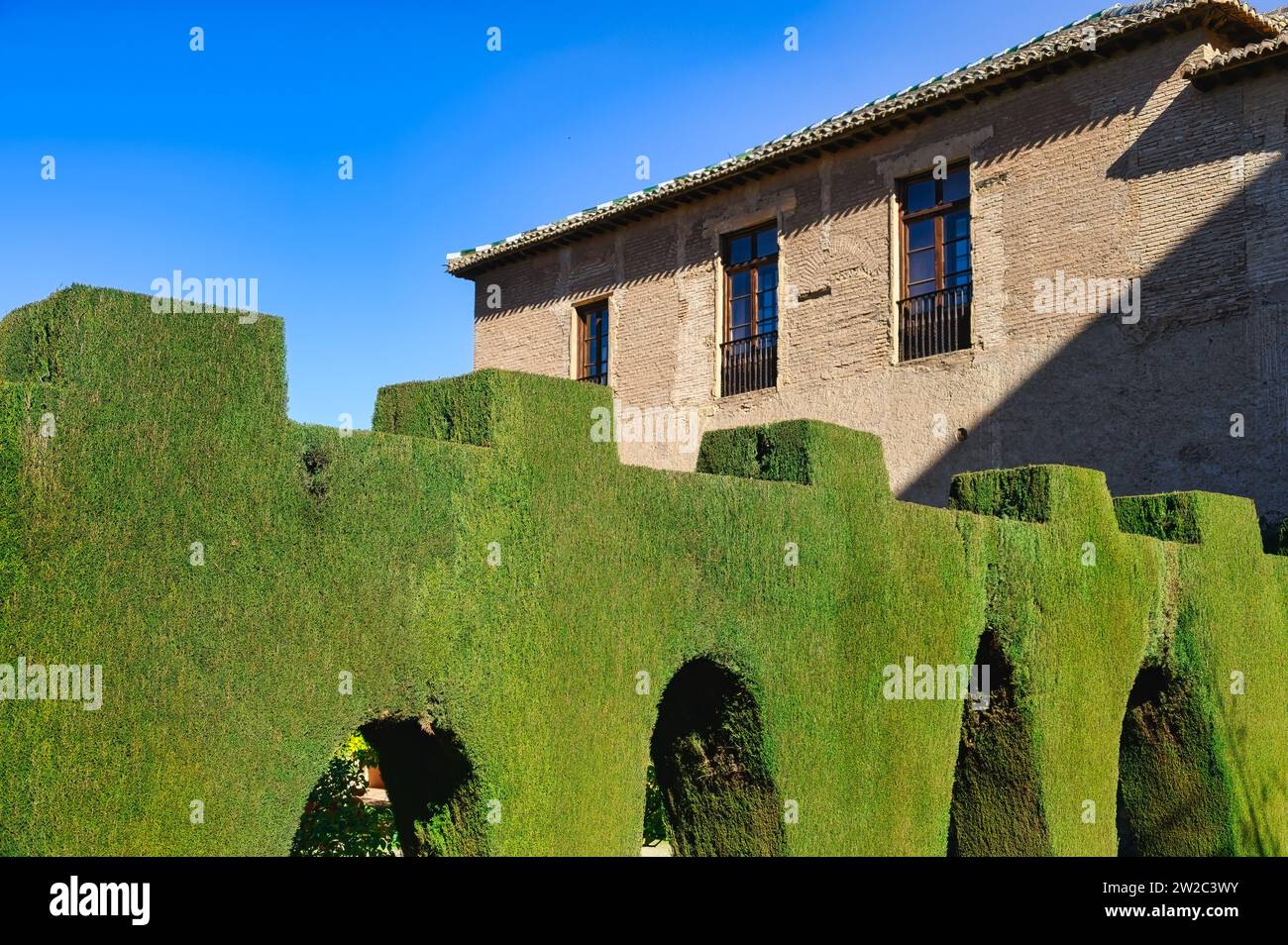Architecture Alhambra Palace and Fortress Complex, Granada, Spain Stock ...