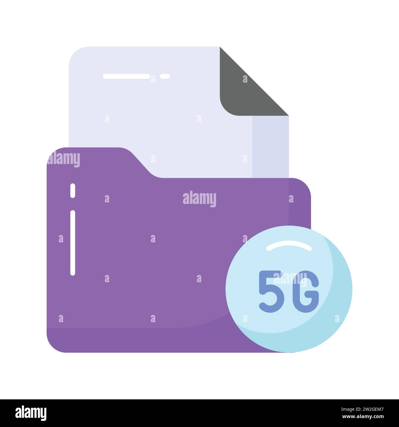 Carefully crafted vector of 5G technology folder, icon of 5G network ...
