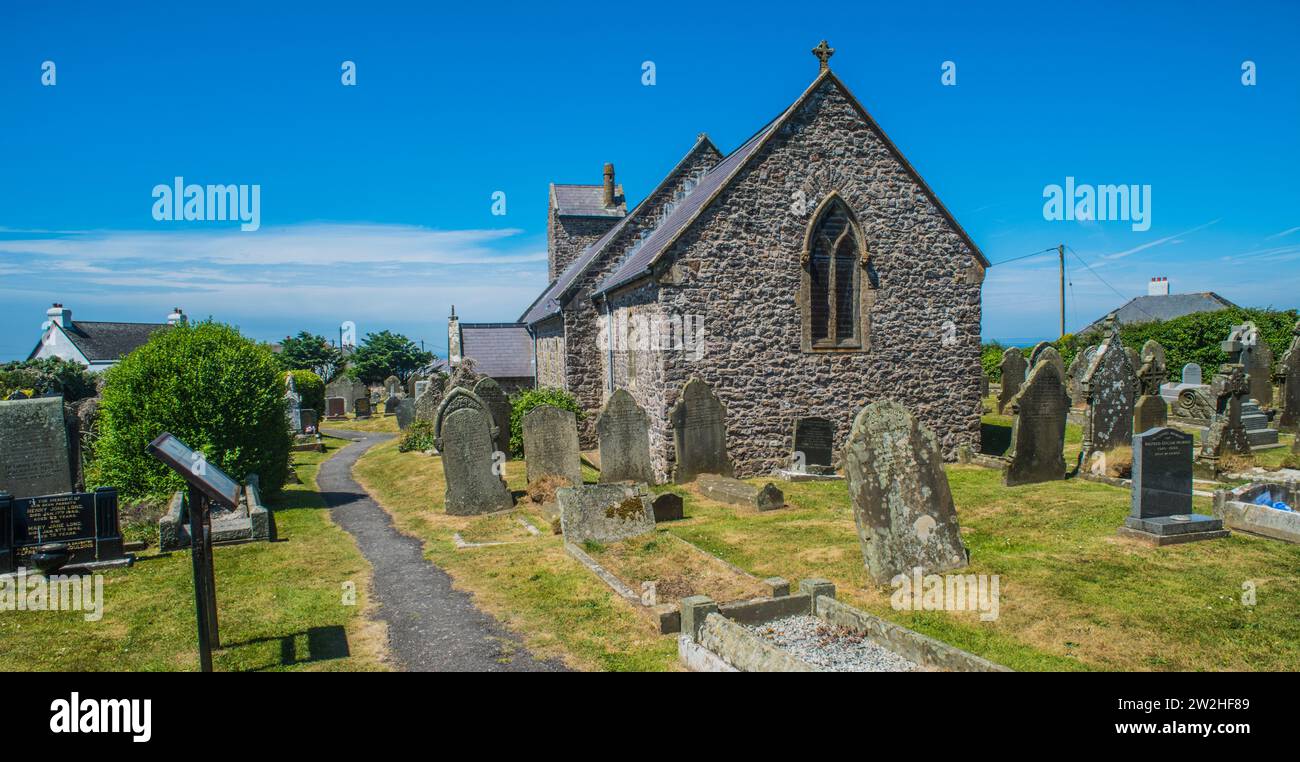 Landscape, Building, Architecture, Rossili Church, Gower, Wales, UK ...