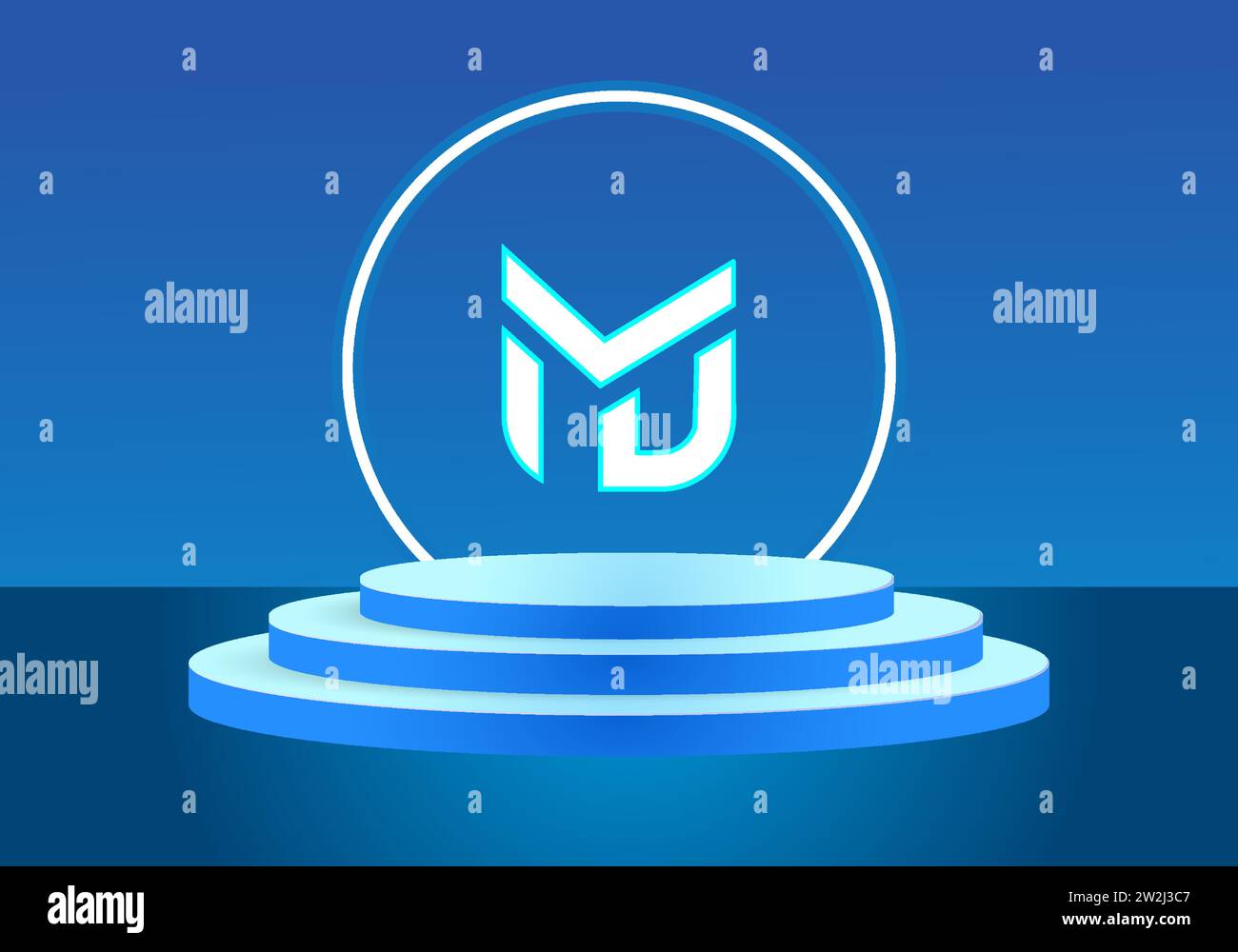 Letter MJ blue logo sign. Vector logo design for business Stock Vector ...
