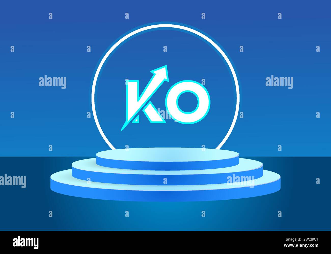 Letter KO blue logo sign. Vector logo design for business Stock Vector ...