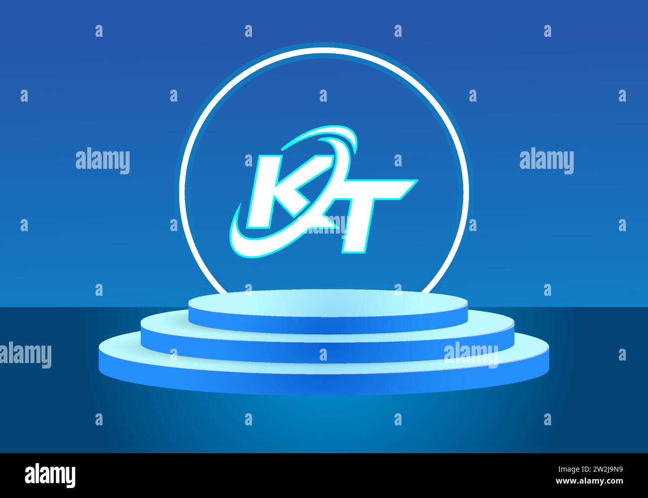 Letter KT blue logo sign. Vector logo design for business Stock Vector ...