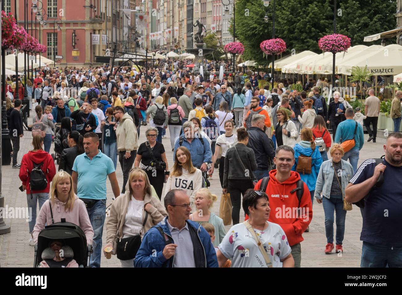 Touristen, Menschenmengen, Langer Markt, Altstadt, Danzig, Woiwodschaft ...
