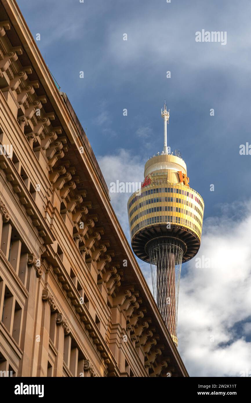 Sydney Eye Tower (formerly Centrepoint Tower) lit up with sunlight ...