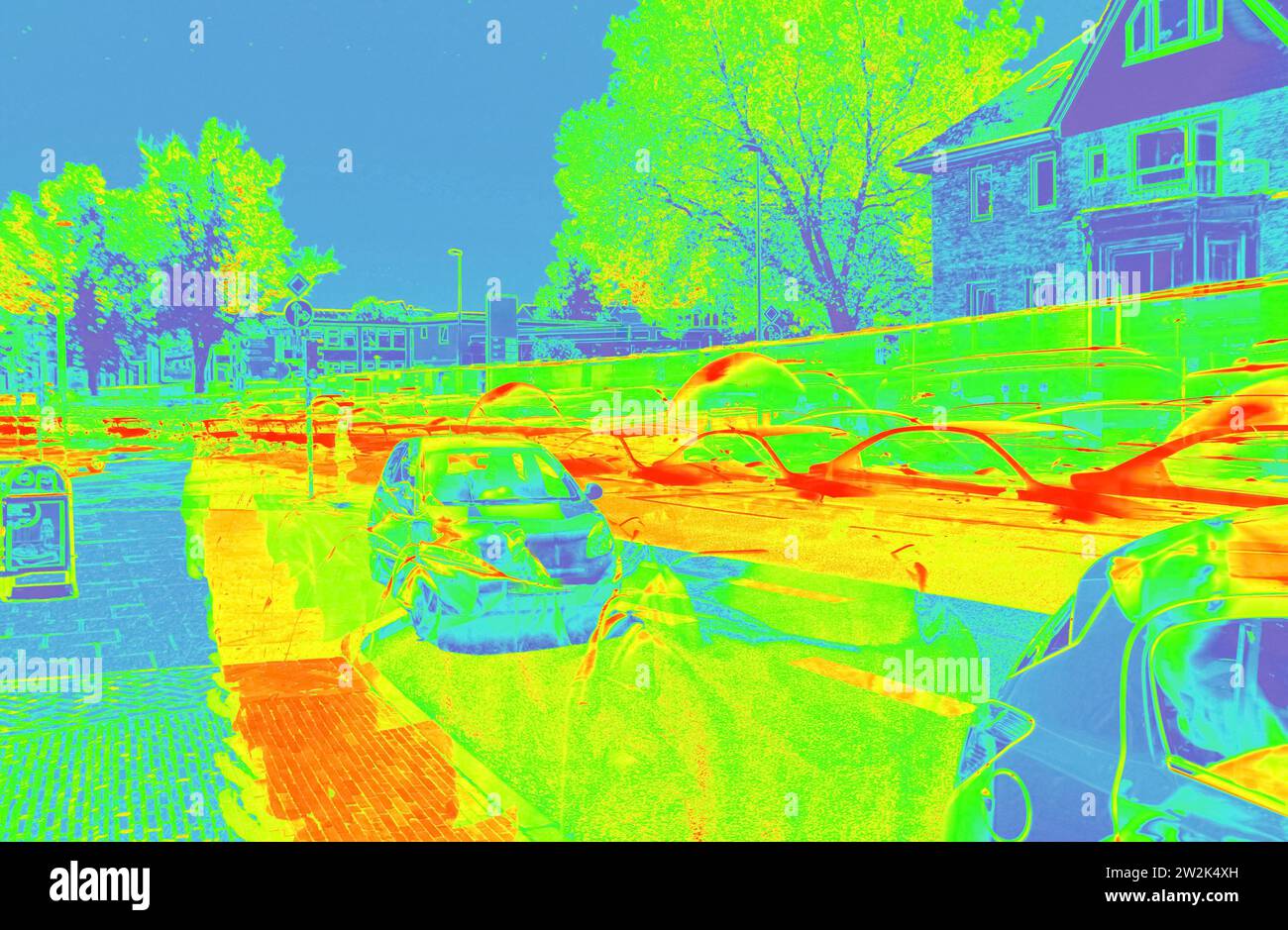 Infrared view of heavy fast moving traffic - motion infrared map Stock ...