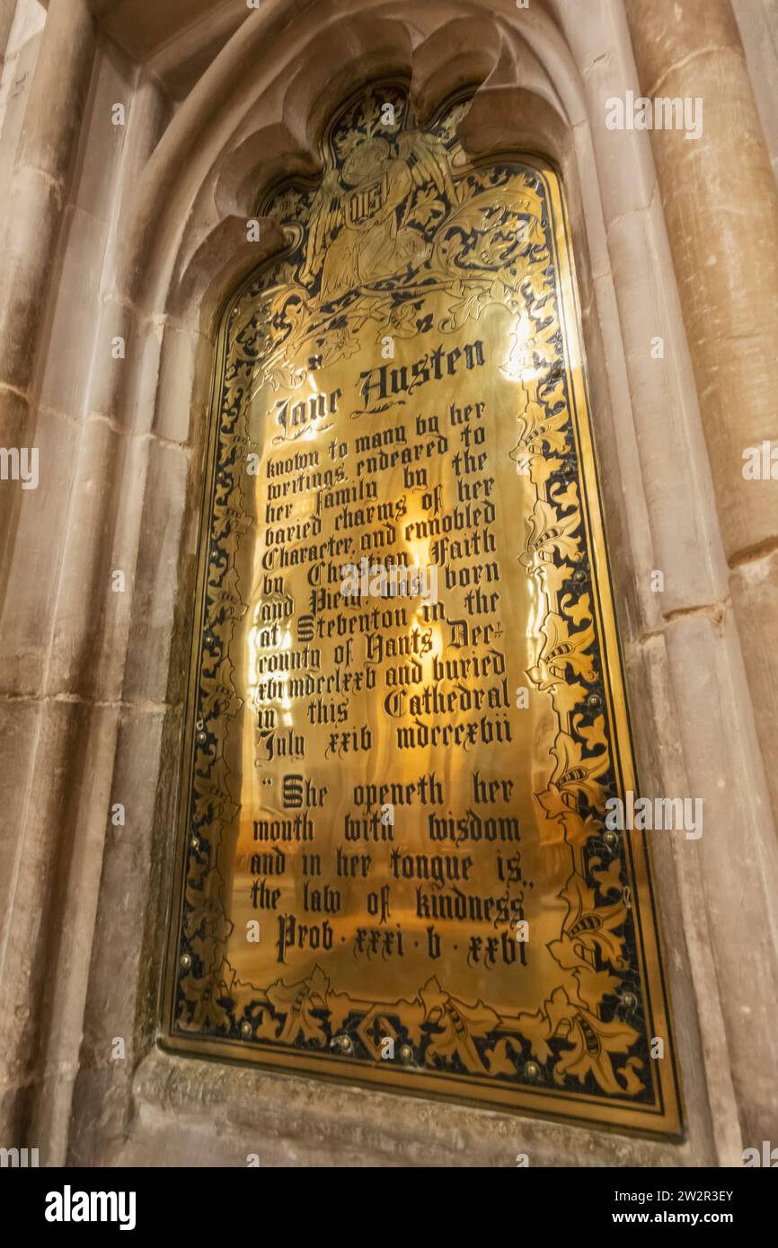 England, Hampshire, Winchester, Winchester Cathedral, Jane Austen ...