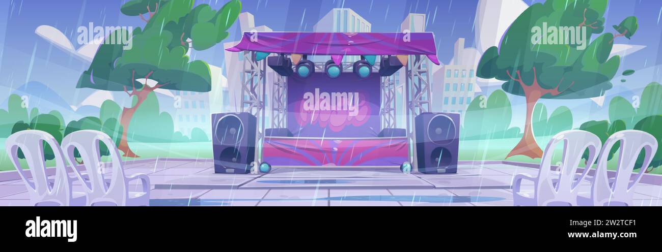 Rain on stage Stock Vector Images - Alamy