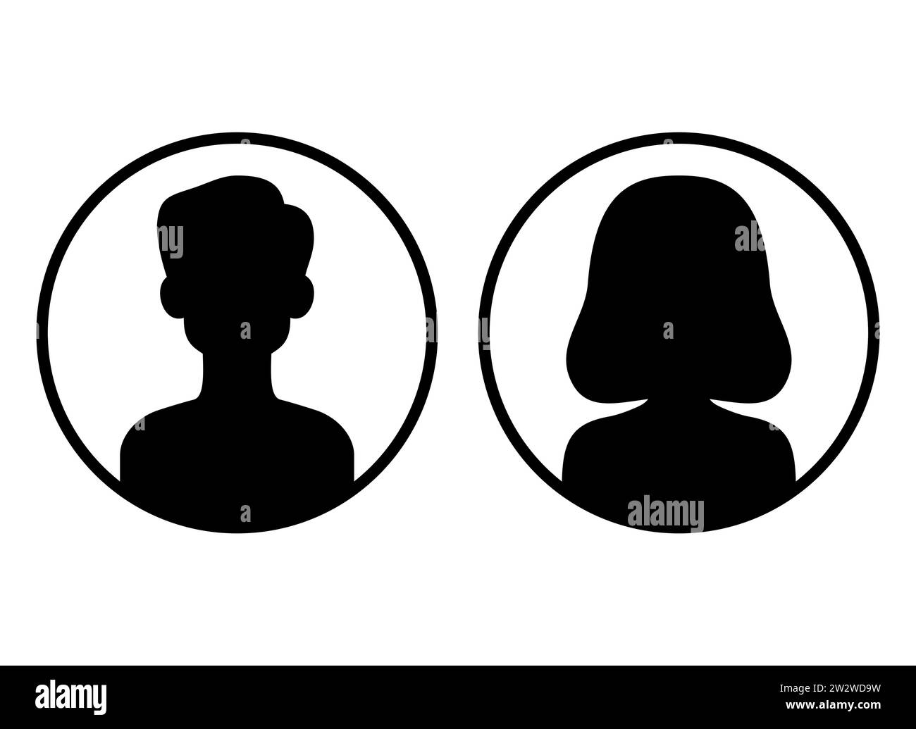Man and woman avatar icon. Male and female face silhouettes. Serving as ...