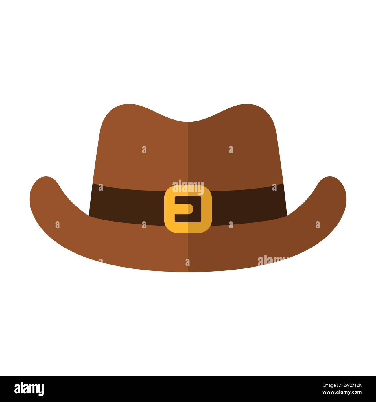 Cowboy hat icon in flat style isolated on white background. Brown ...