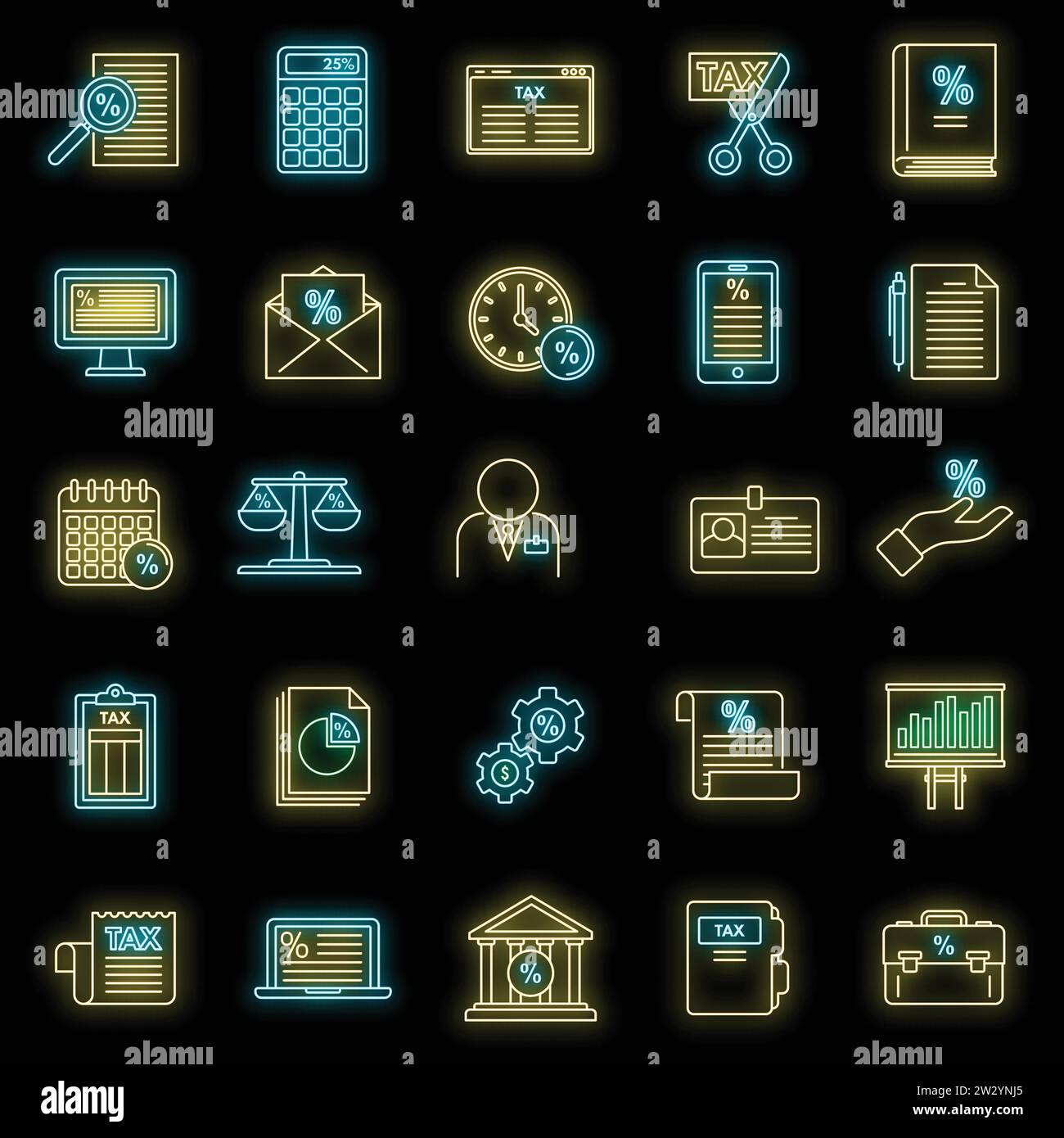 State tax regulation icons set. Outline set of state tax regulation ...