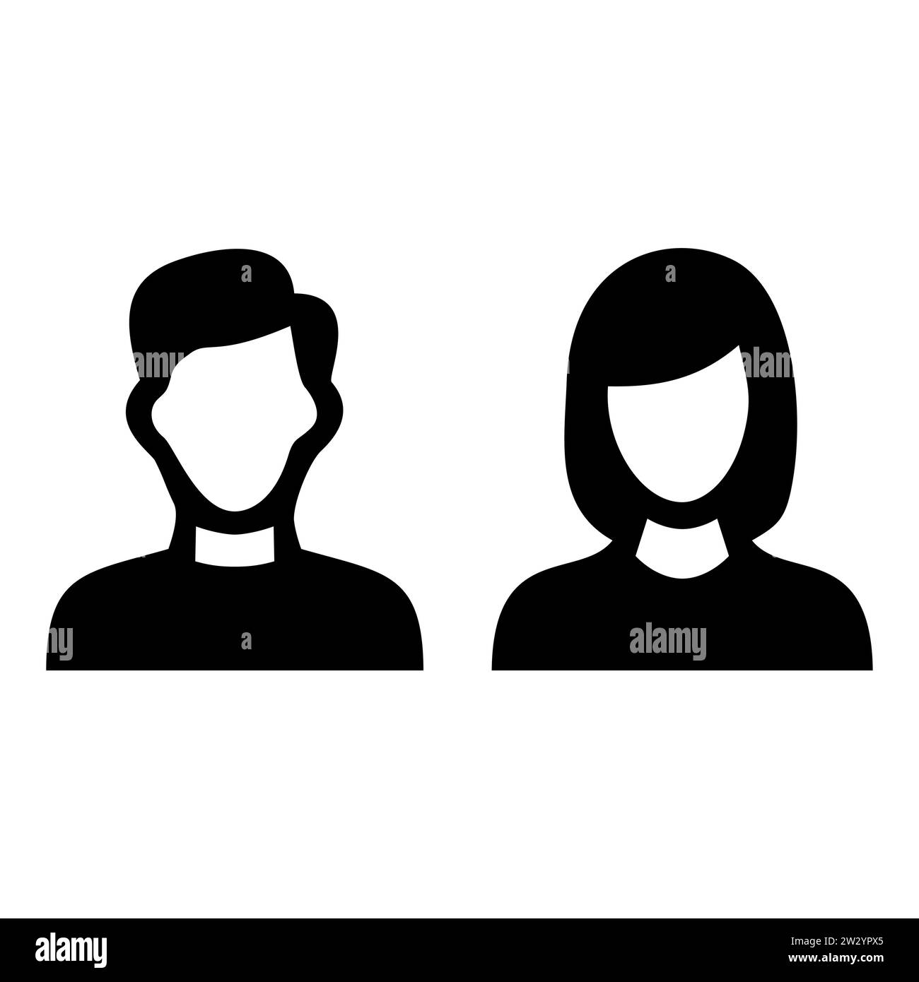Man and woman avatar icon. Male and female face silhouettes. Serving as ...