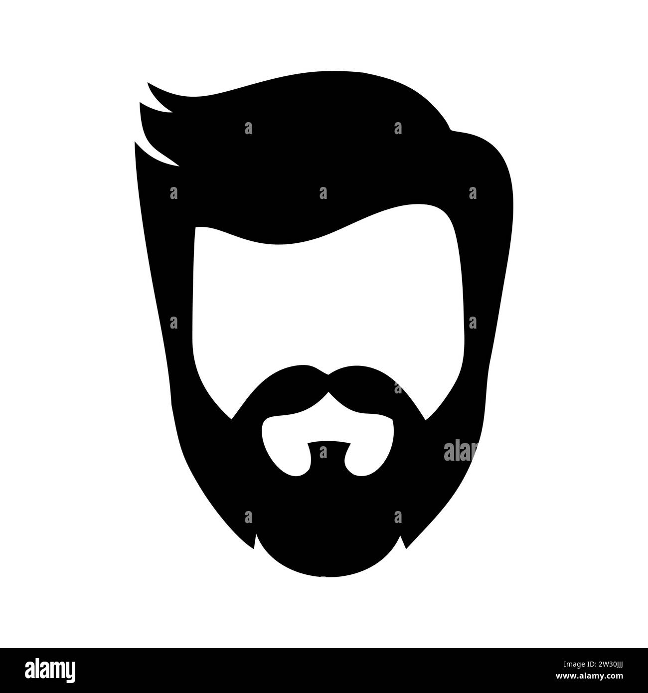 Set bearded hipster man face with haircuts, mustache, beard. Trendy man ...