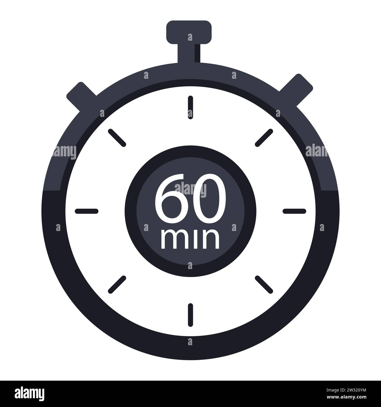 Timer with 65 minutes on dial illustration. Time, stopwatch, alarm ...
