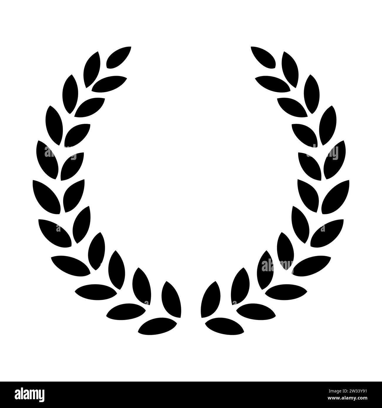 Wreath icon. Laurel wreath icon isolated on white background. Victory symbol, triumph and ...