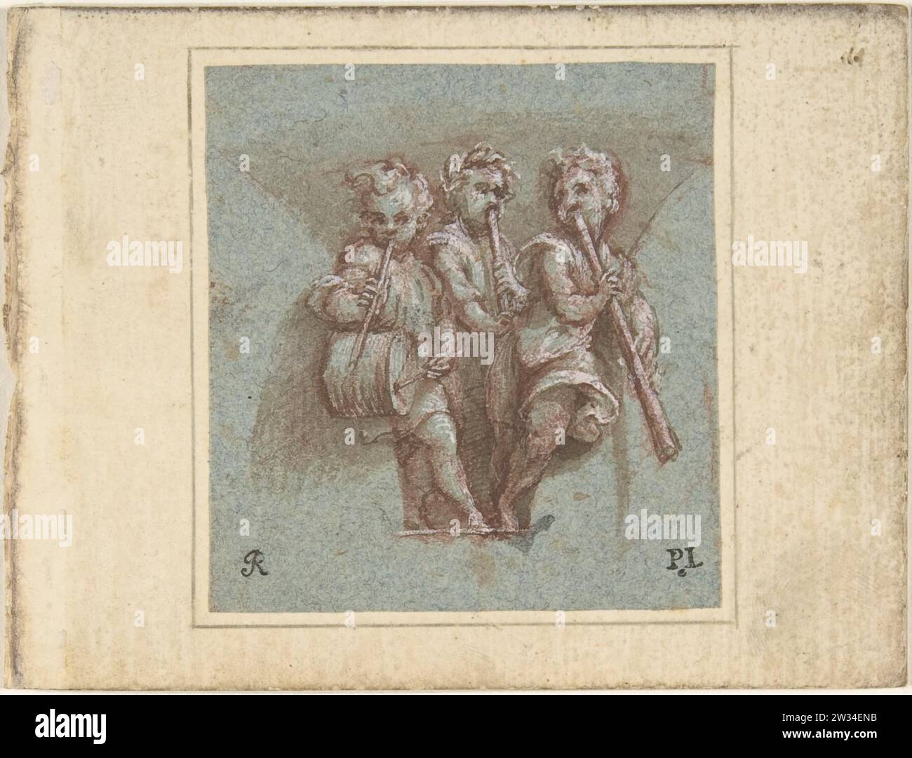 Design for a Pendentive: Youthful Musicians with Wind Instruments and a ...
