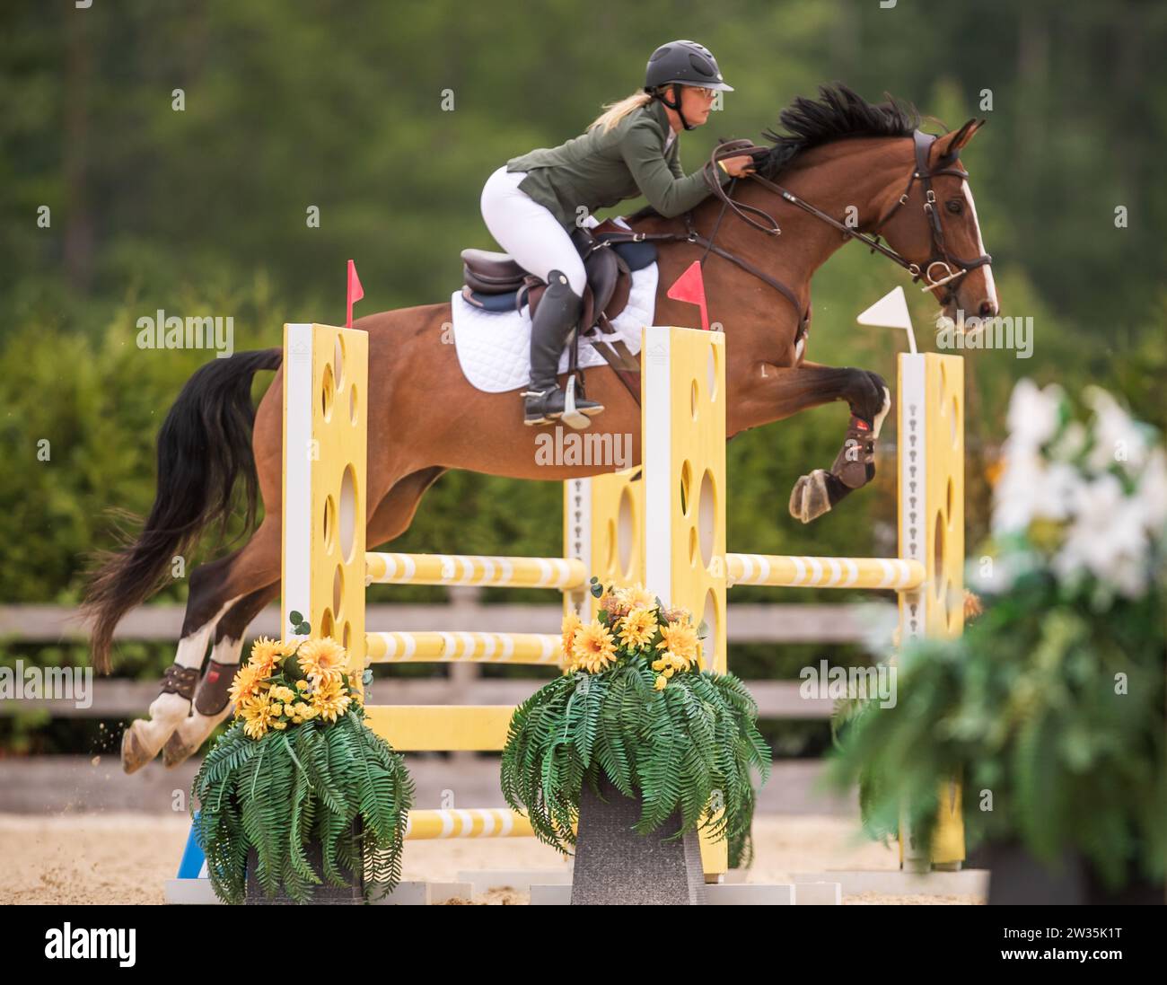 Jaydan Stettner of Canada competes at the 2023 Canadian Premier Horse ...