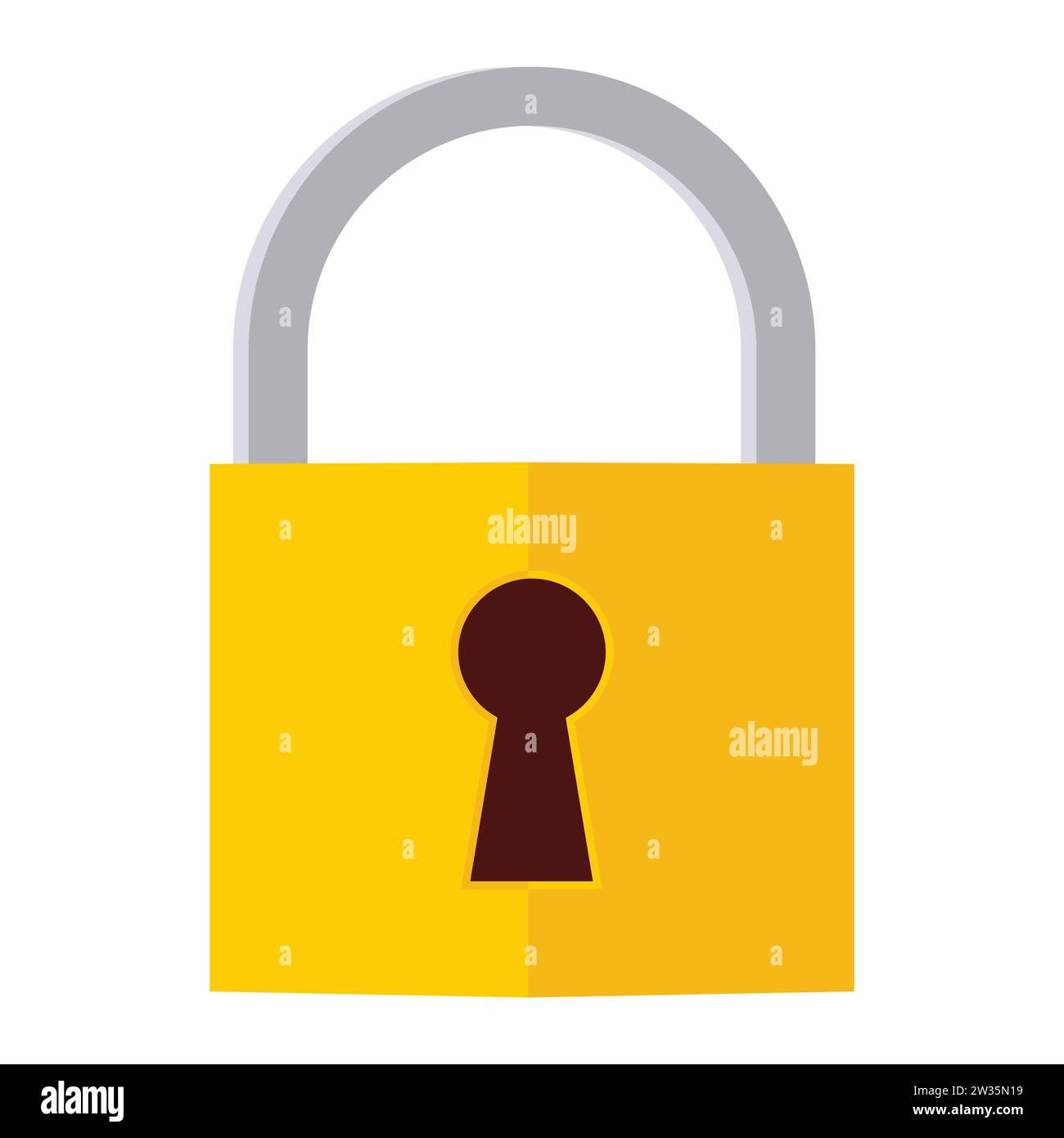Closed padlock illustration. Password, security, protection, data, key ...
