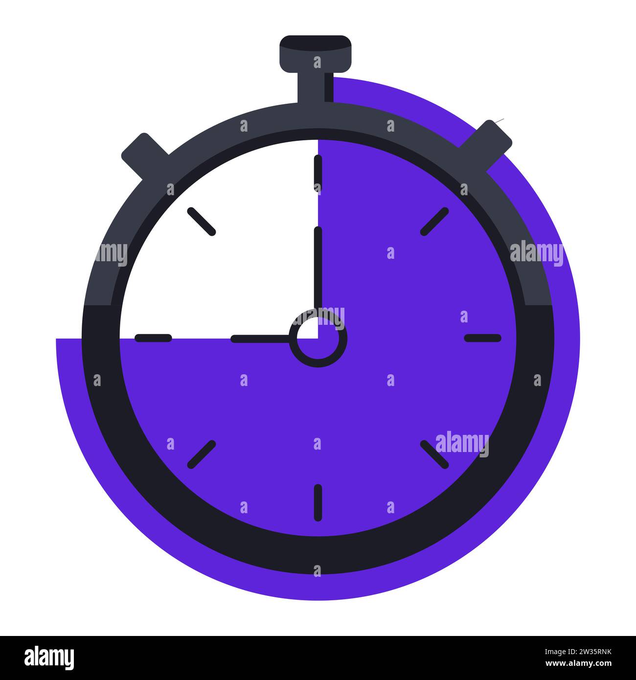 Seven division timer filled illustration. Time, stopwatch, alarm clock ...