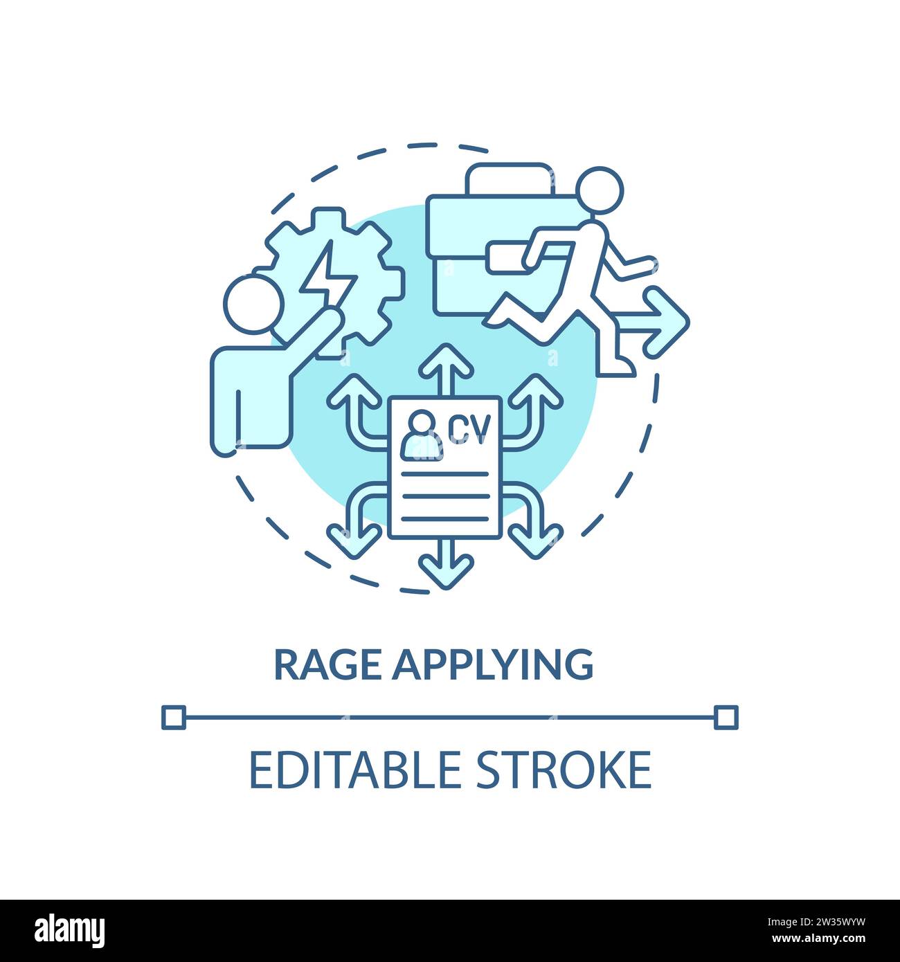 Thin line simple blue rage applying icon concept Stock Vector Image ...