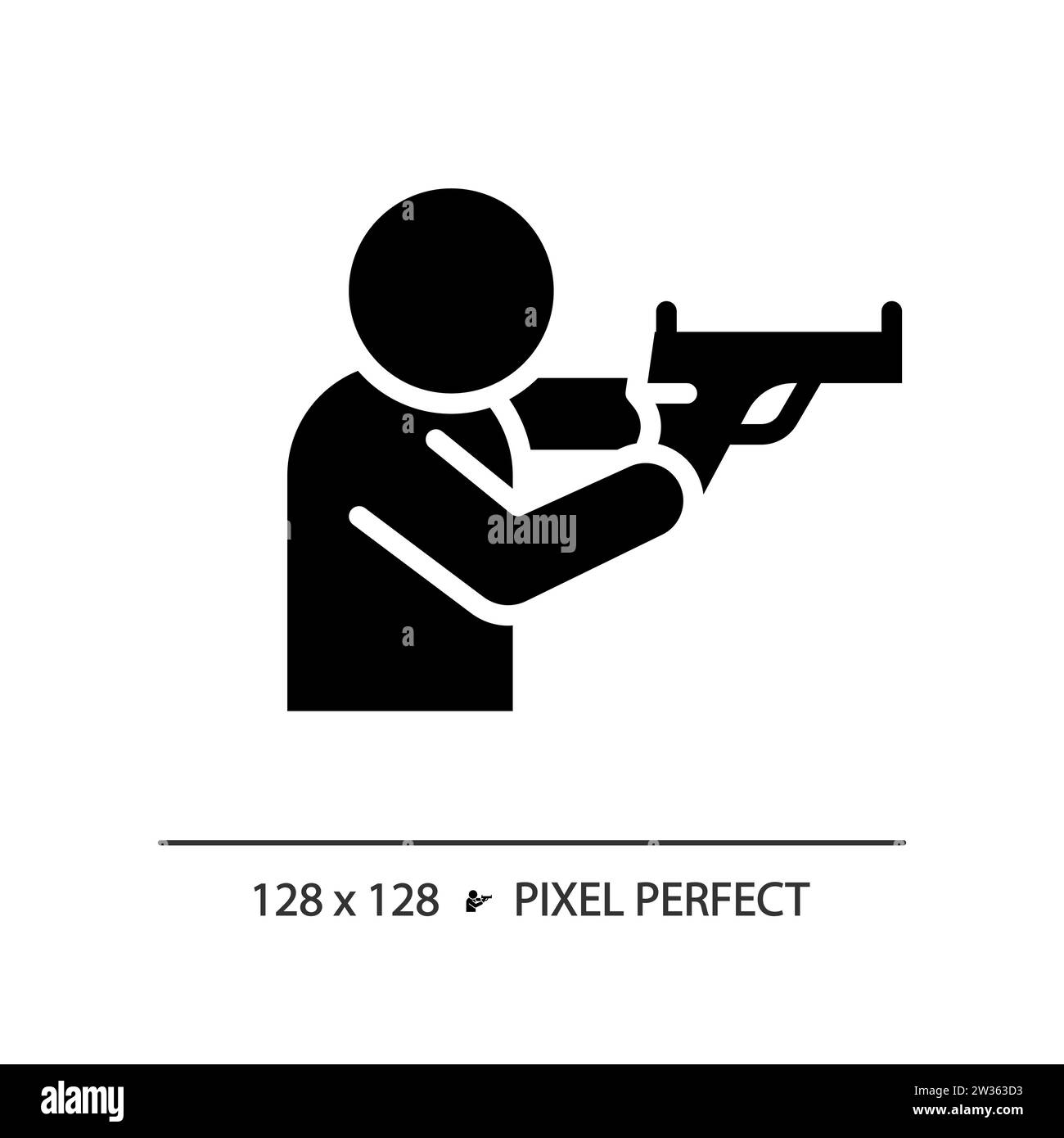 2D pixel perfect simple glyph style shooting stance icon Stock Vector ...