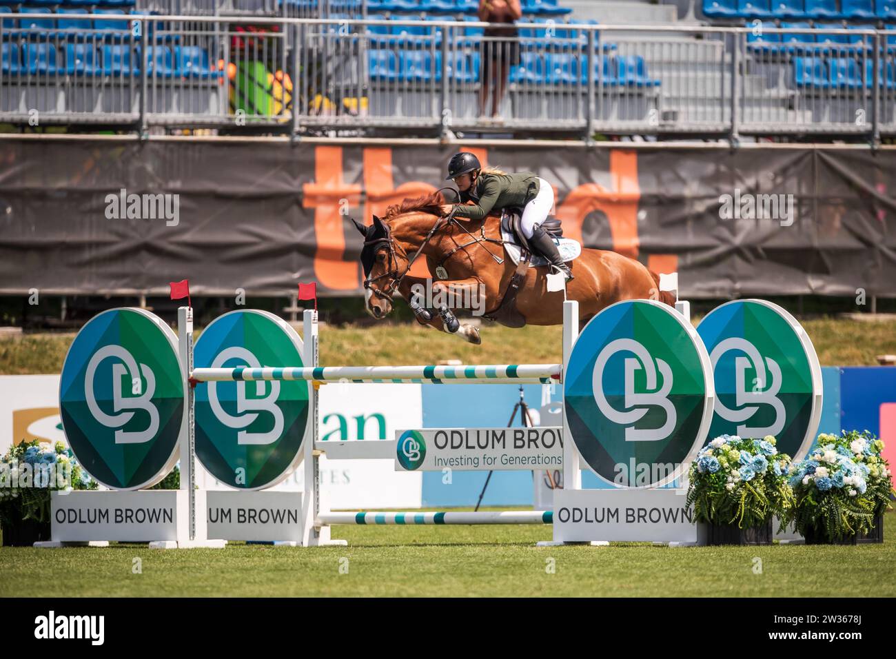 Jaydan Stettner of Canada competes at the 2023 Canadian Premier Horse ...