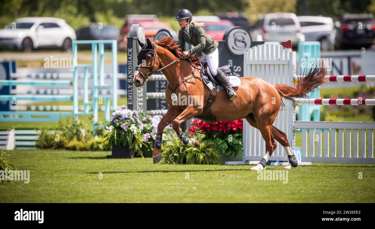 Jaydan Stettner of Canada competes at the 2023 Canadian Premier Horse ...