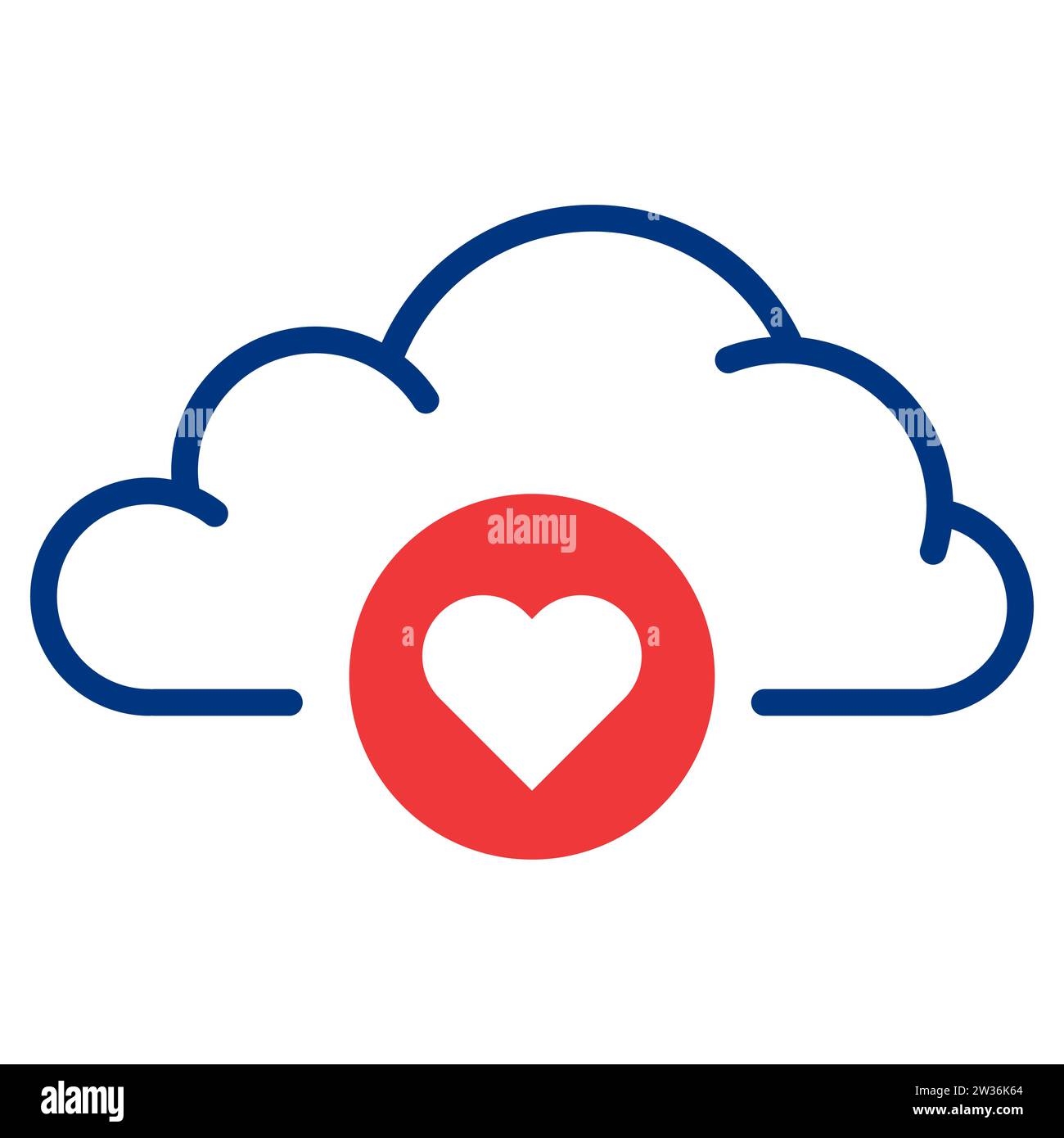 Cloud with heart illustration. Favorites, emoji, cloud saving ...