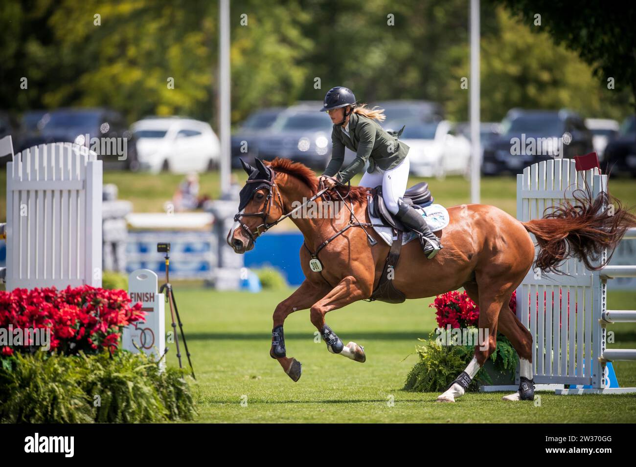 Jaydan Stettner of Canada competes at the 2023 Canadian Premier Horse ...