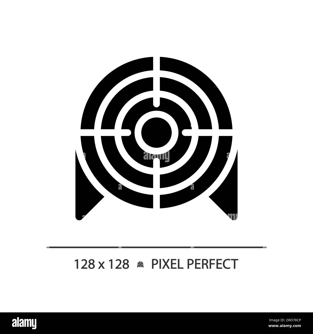 2D pixel perfect simple glyph style target icon Stock Vector Image ...