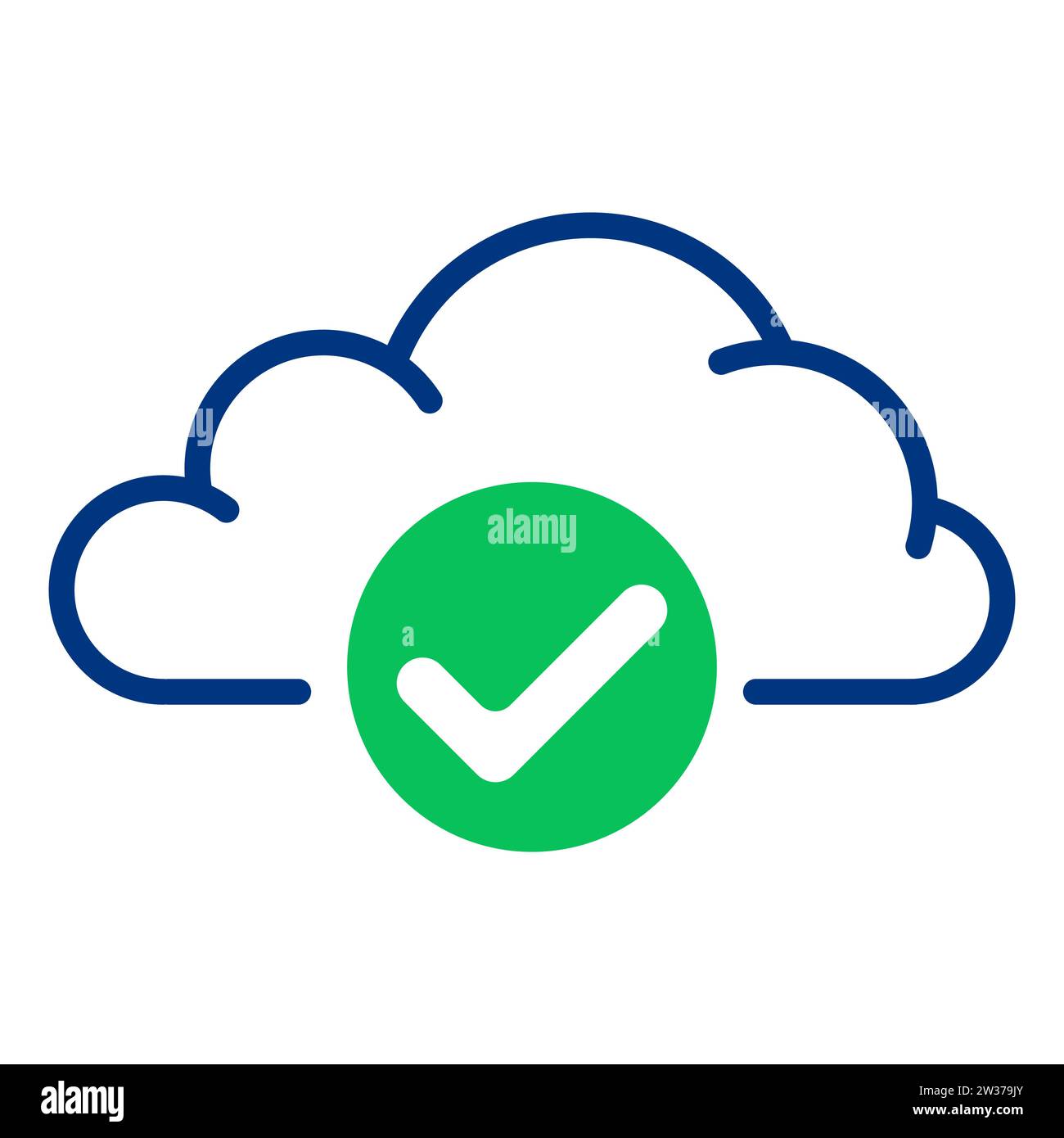 Cloud With Check Mark Illustration Confirmation Verification Cloud Storage Information Data