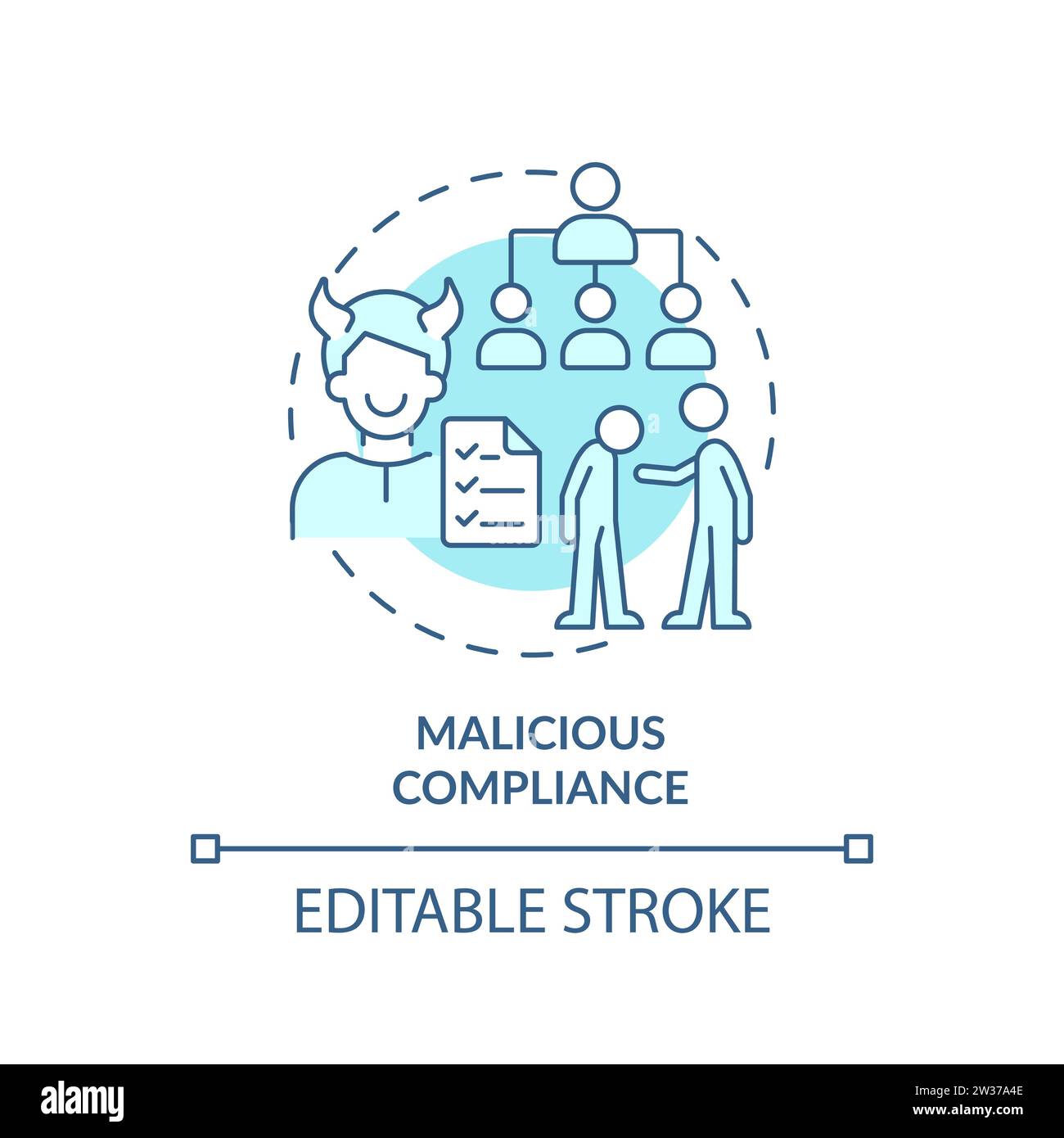 Thin line simple blue malicious compliance icon concept Stock Vector ...