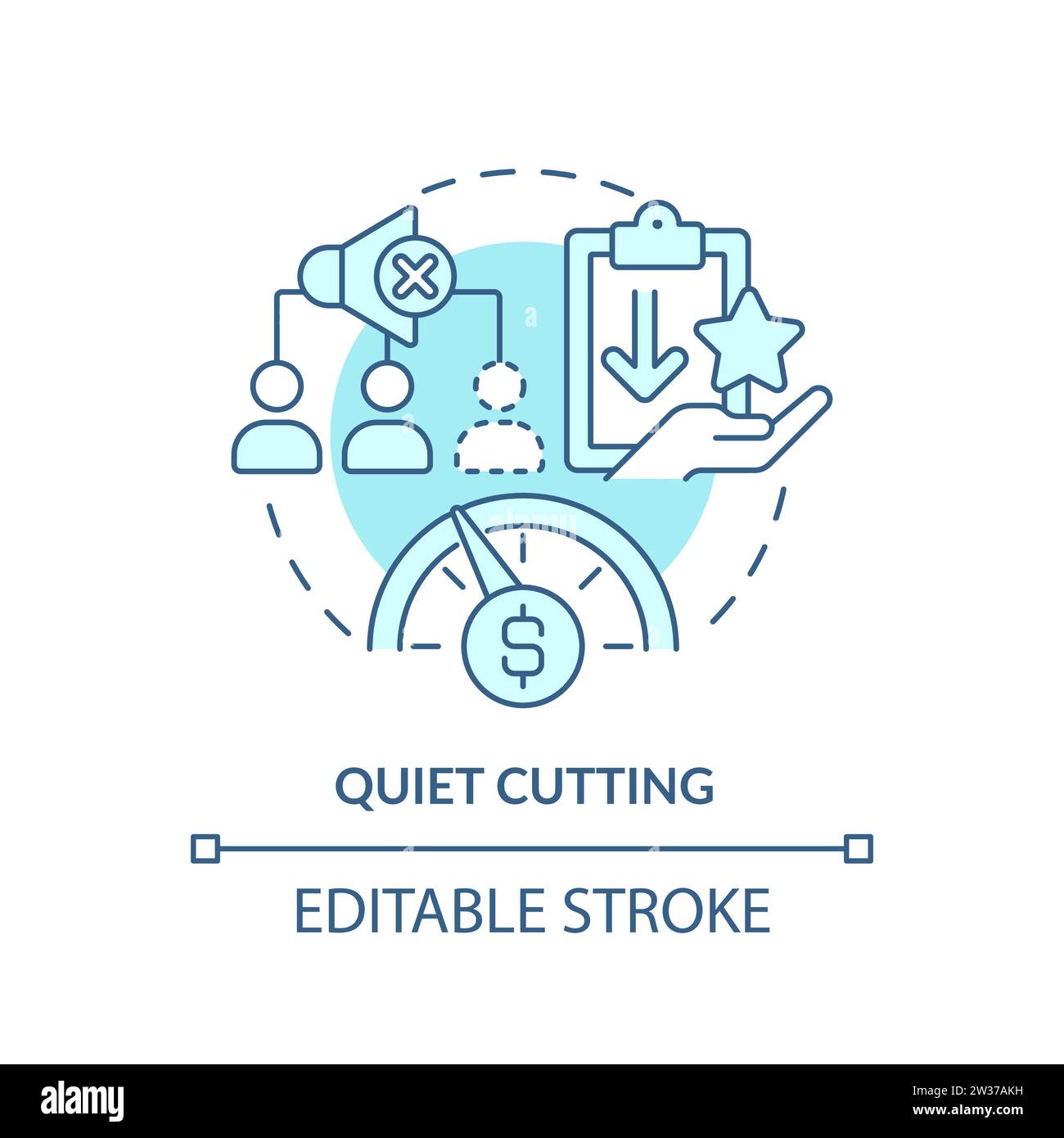 Thin line simple blue quiet cutting icon concept Stock Vector Image ...