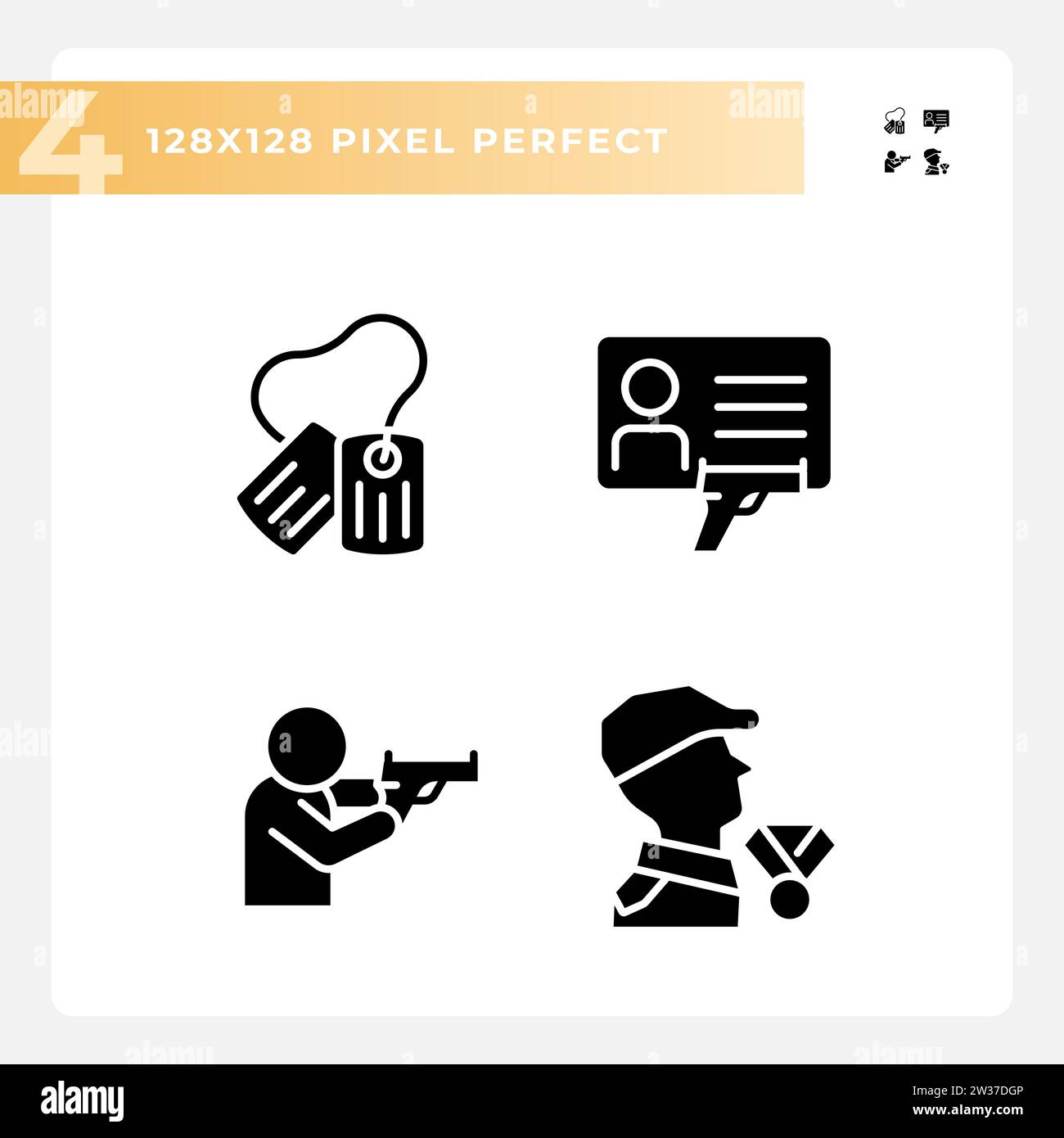 Glyph style simple weapons icons collection Stock Vector Image & Art ...