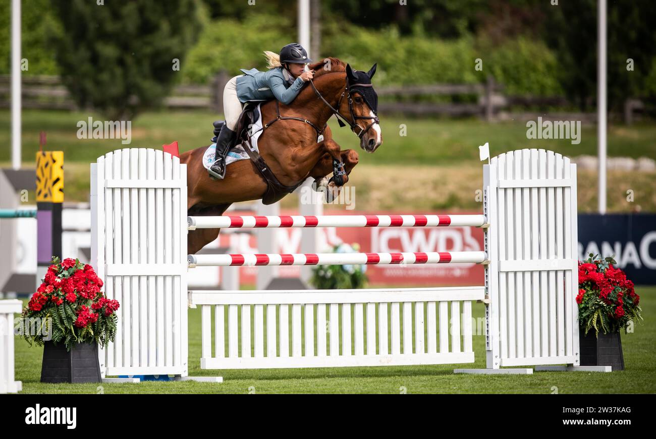 Jaydan Stettner of Canada competes at the 2023 Canadian Premier Horse ...