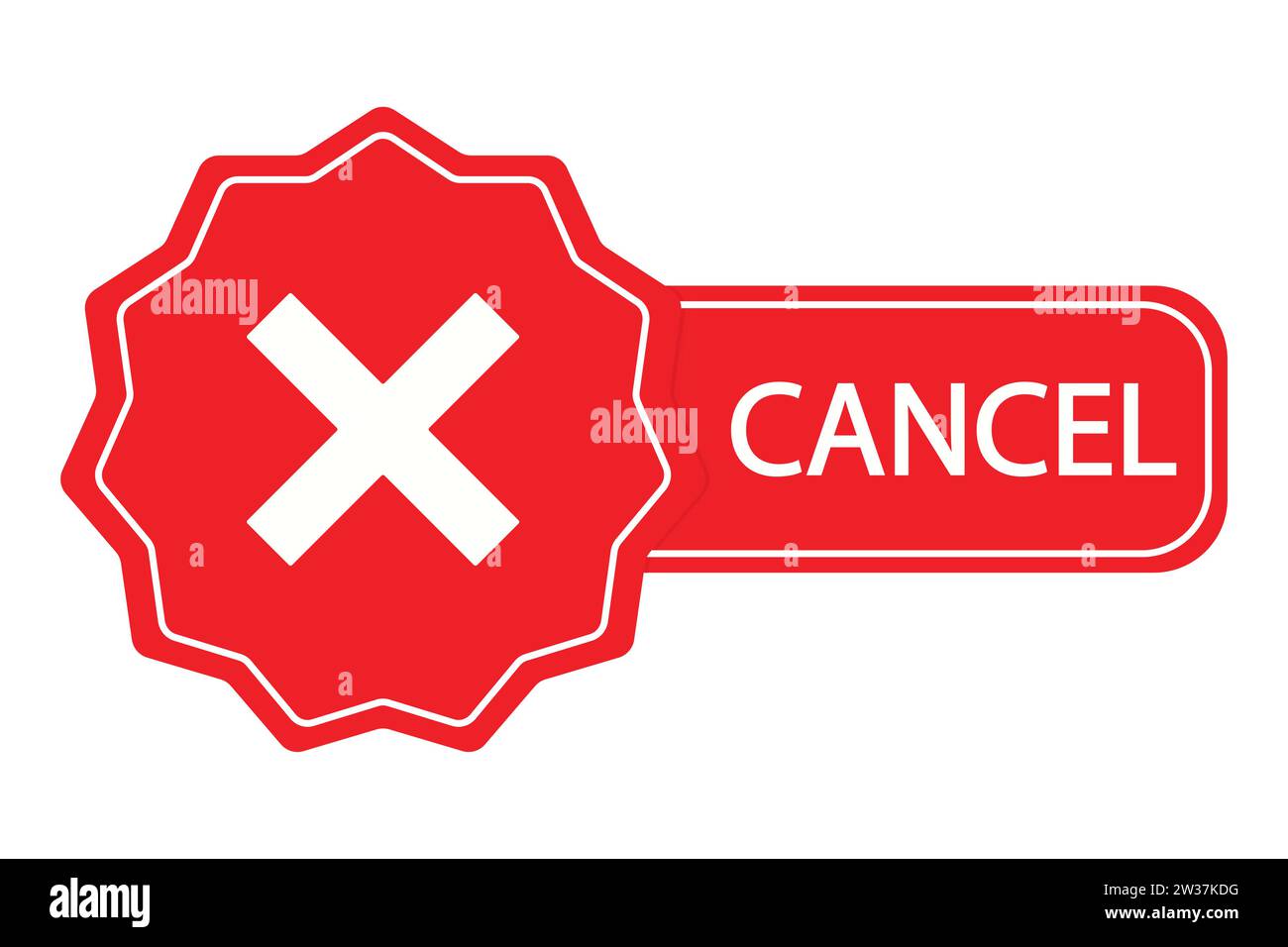 Cross with inscription cancel illustration. Replacement, prohibition ...