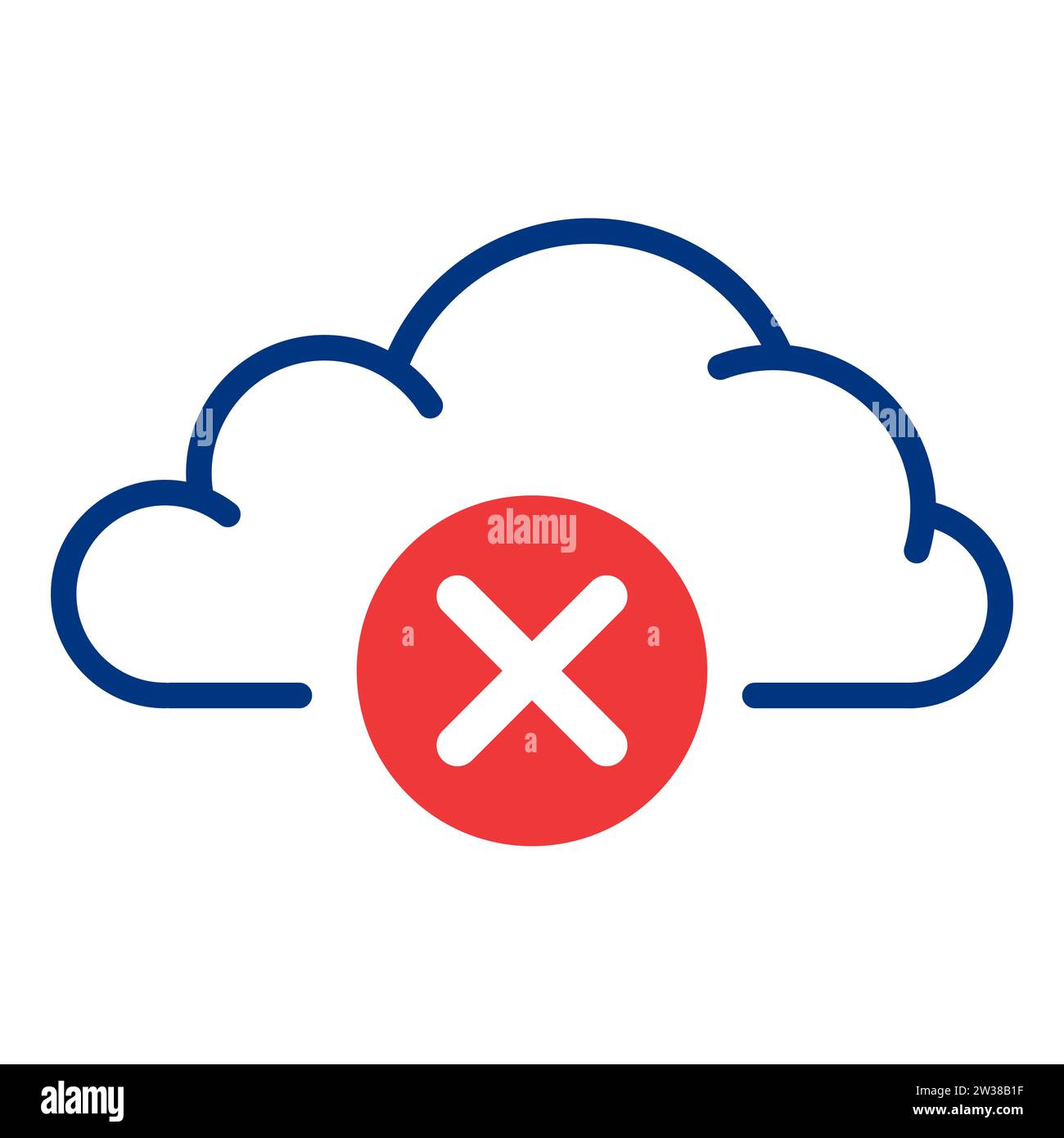 Cloud with cross illustration. Cancel, reject, cloud saving ...