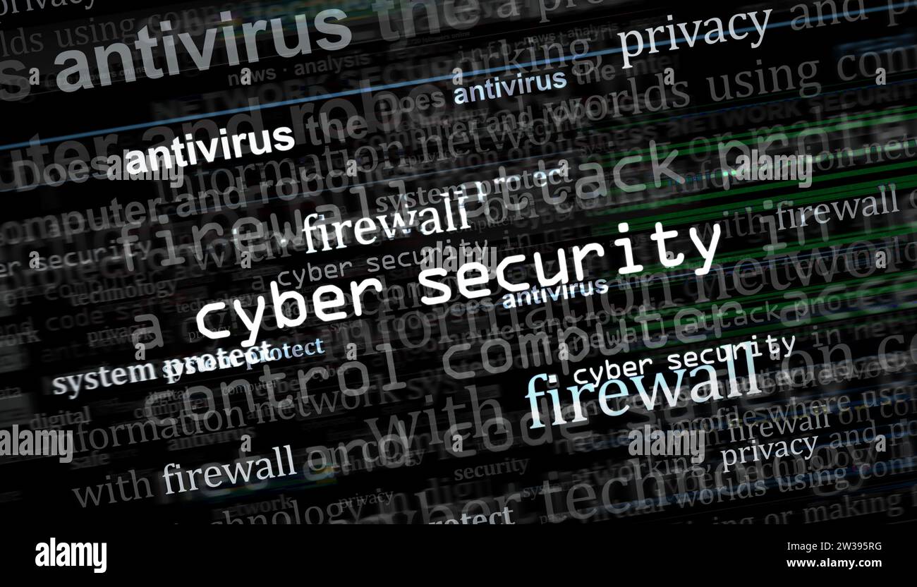 Cyber security firewall antivirus system protect privacy. Headline news ...