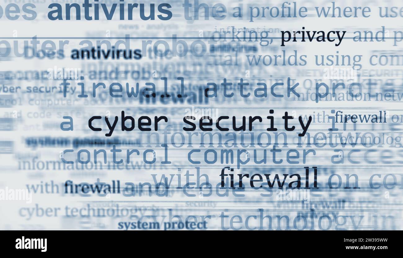 Cyber security firewall antivirus system protect privacy. Headline news ...