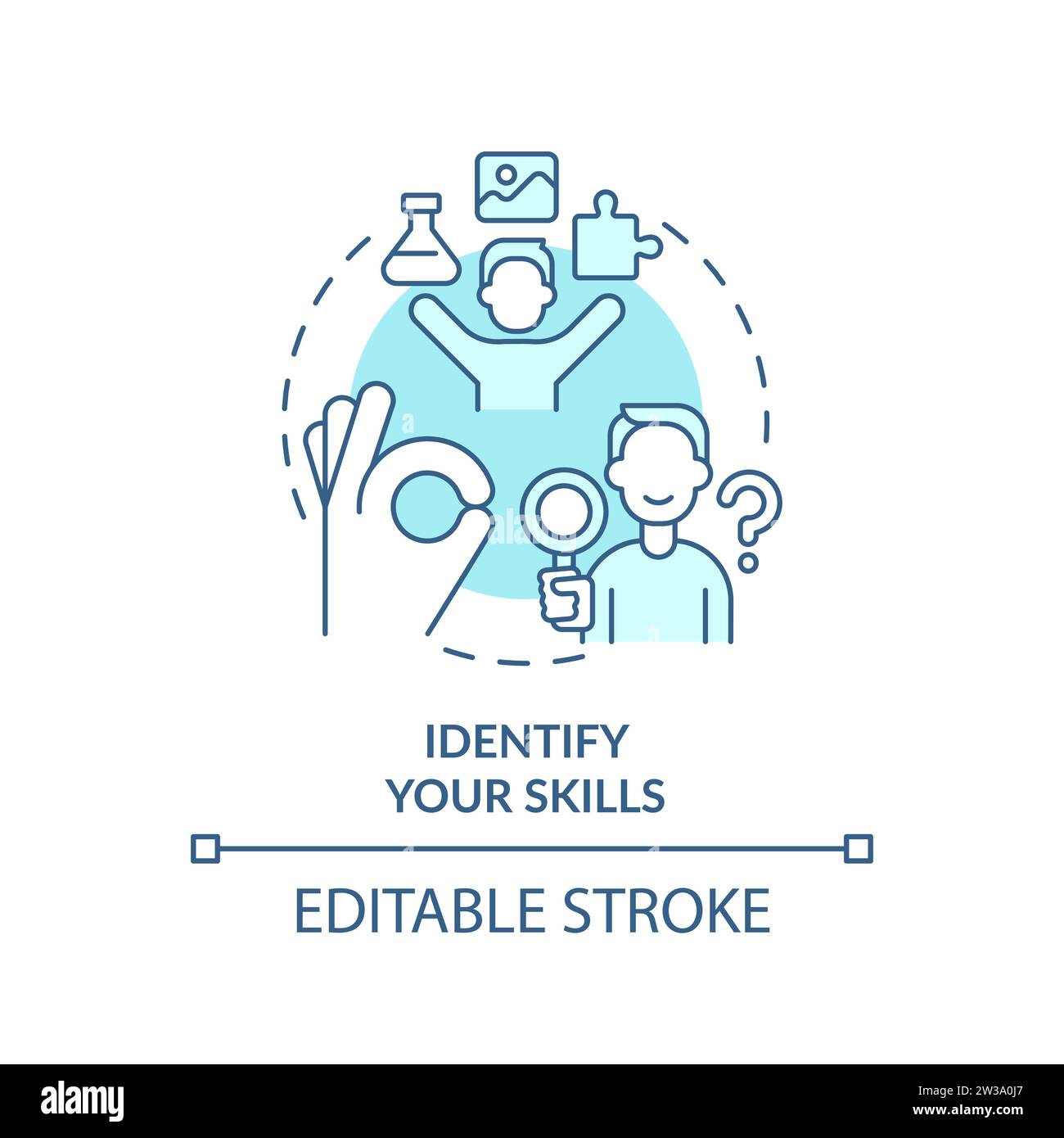 Thin line simple blue identify your skills icon concept Stock Vector Image & Art - Alamy